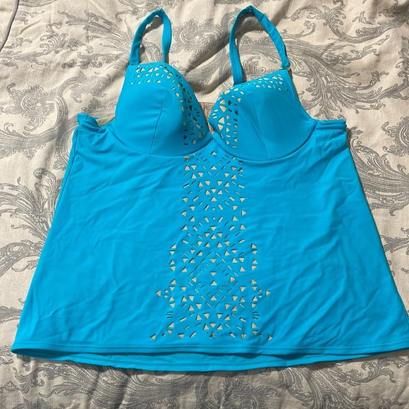 Cacique | Swim | Swim By Caqique Turquoise And Cut Out Swim Top | Poshmark